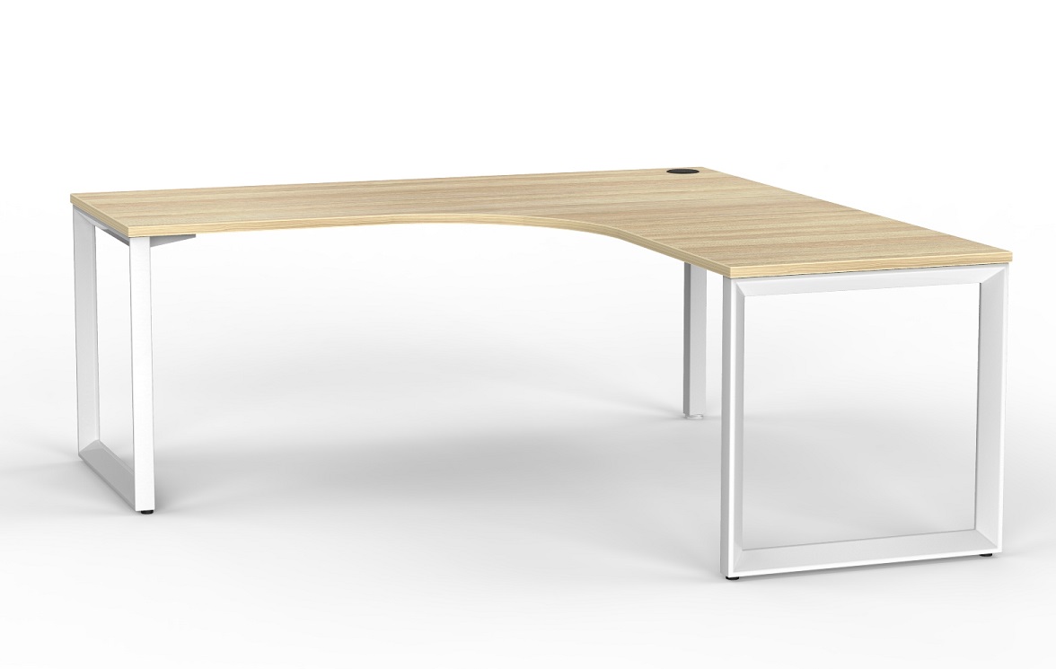 Anvil Workstation -White triangular steel frame-corner workstation ...